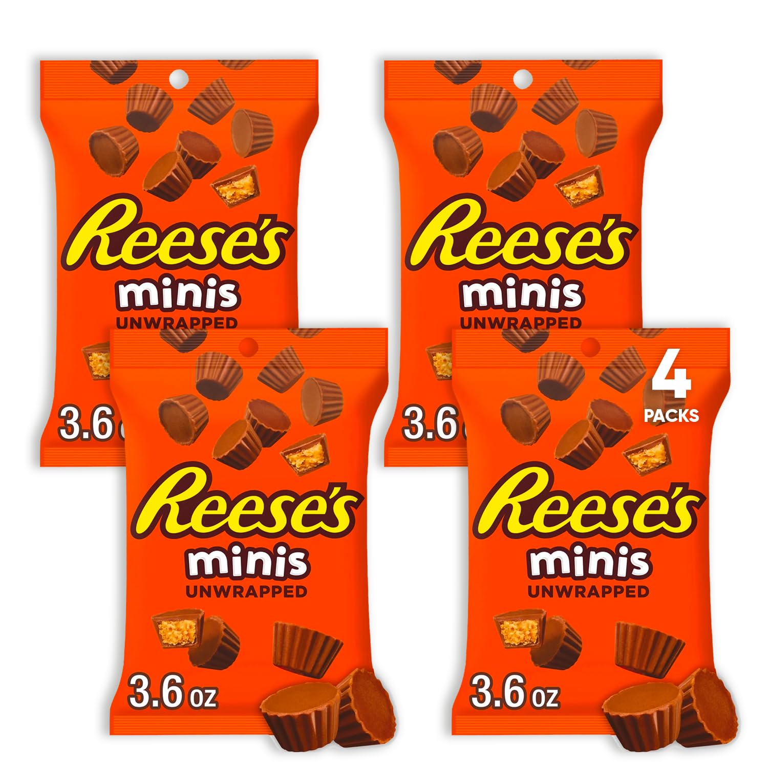 Amazon.com : Reeces Minis Unwrapped Milk Chocolate Peanut Butter Cups 4 ...