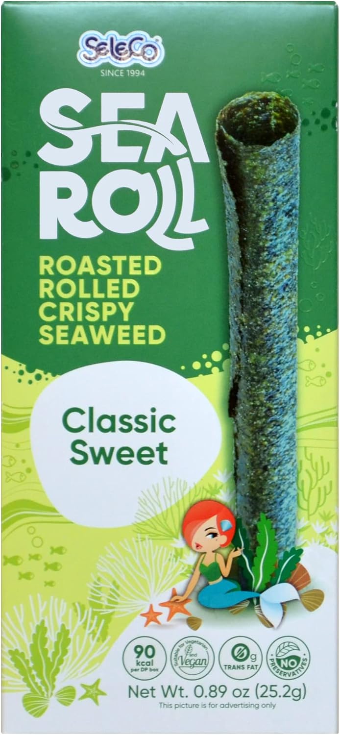 Amazon.com: Seleco -Roasted Sea Roll Seaweed Snacks - Classic Sweet ...