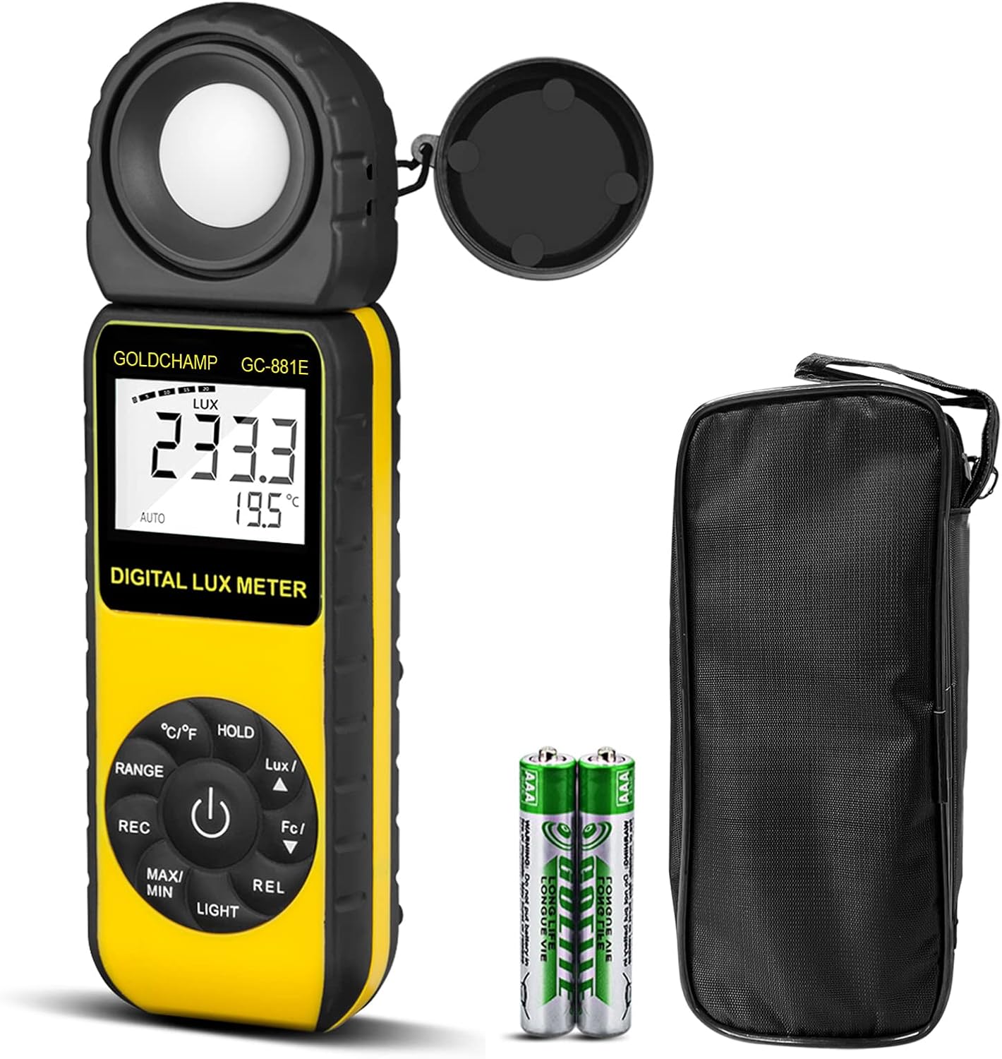 Light Meter Handheld Digital Illuminance Meter Ambient Temperature ...