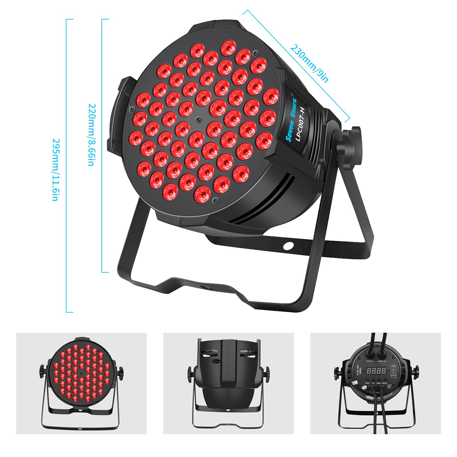 BETOPPER DJ Lights Stage Lights 54x3W RGB 3-in-1 LED Lighting Sound ...