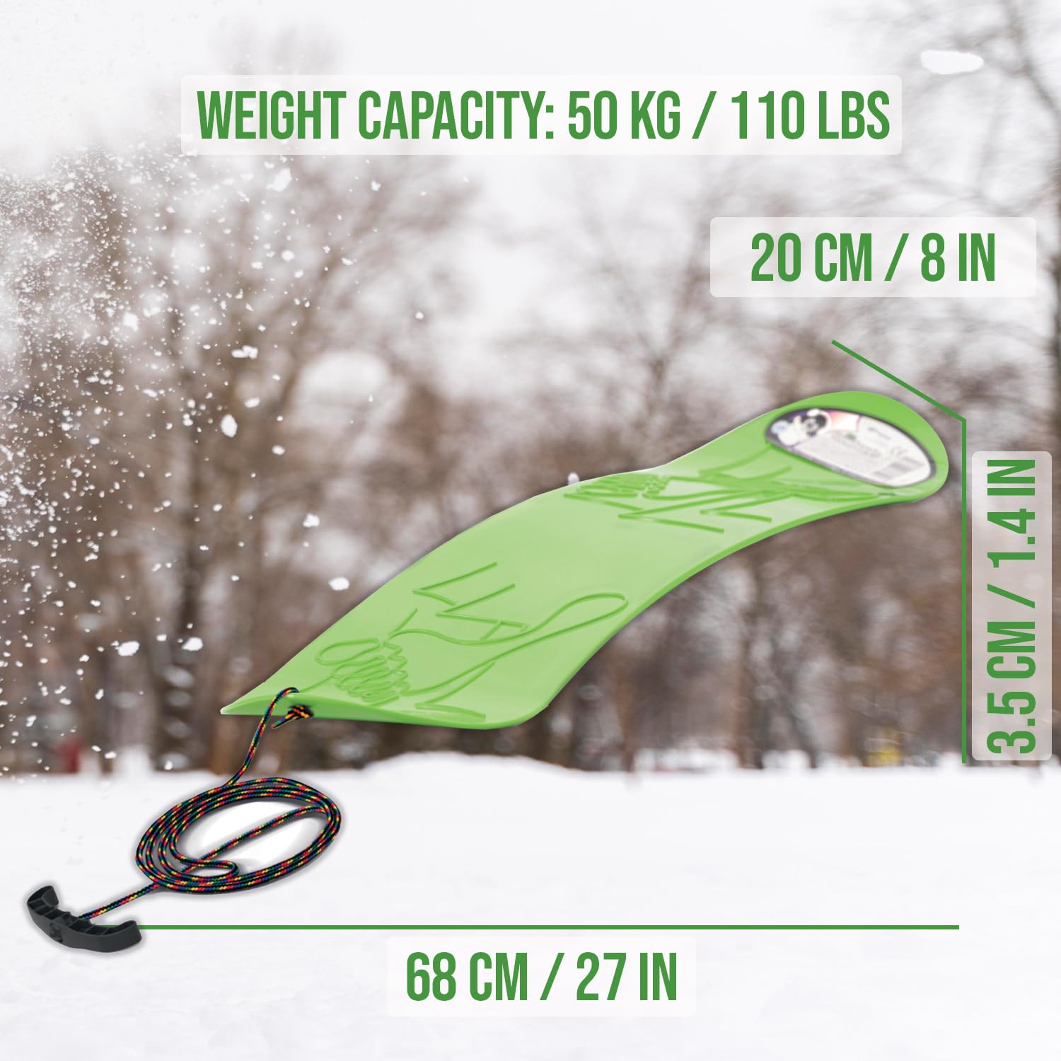Snapklik.com : ArcticThrill Snow Sled For Kids - SnowMotion - Slider Board