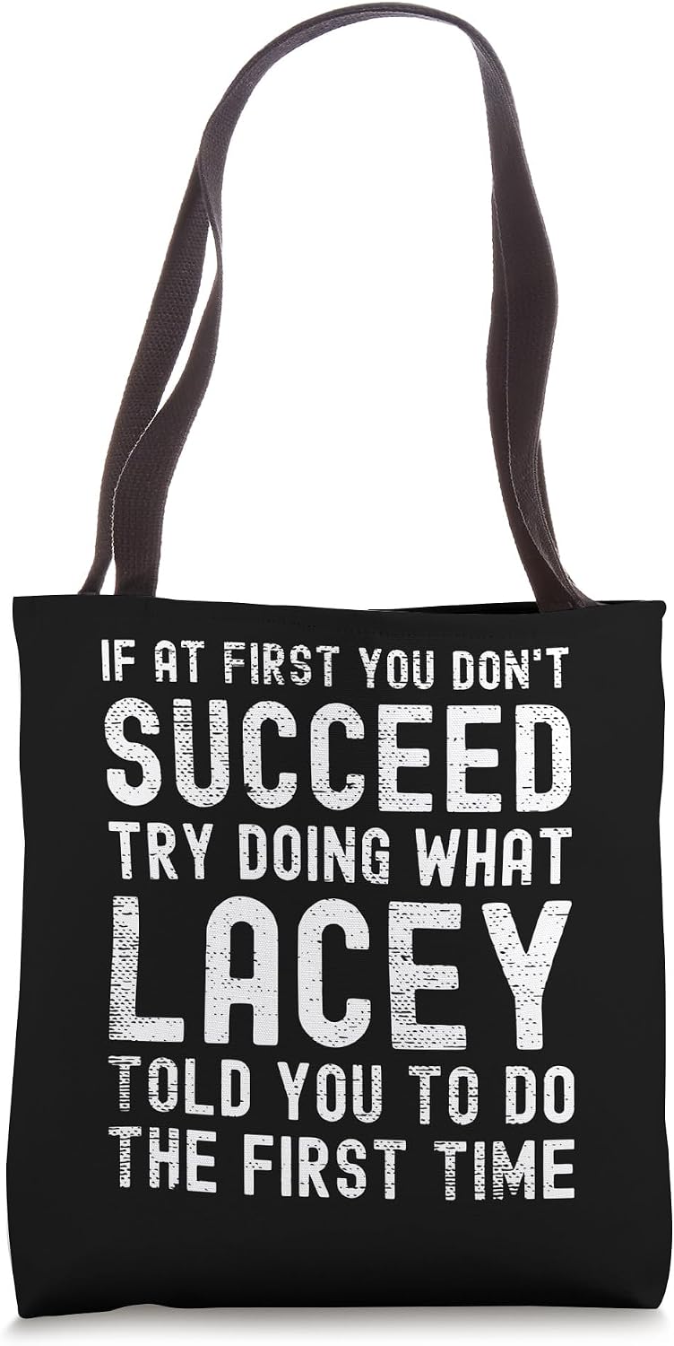 Amazon.com: Funny Listen To Lacey Joke Vintage Tote Bag : Clothing ...