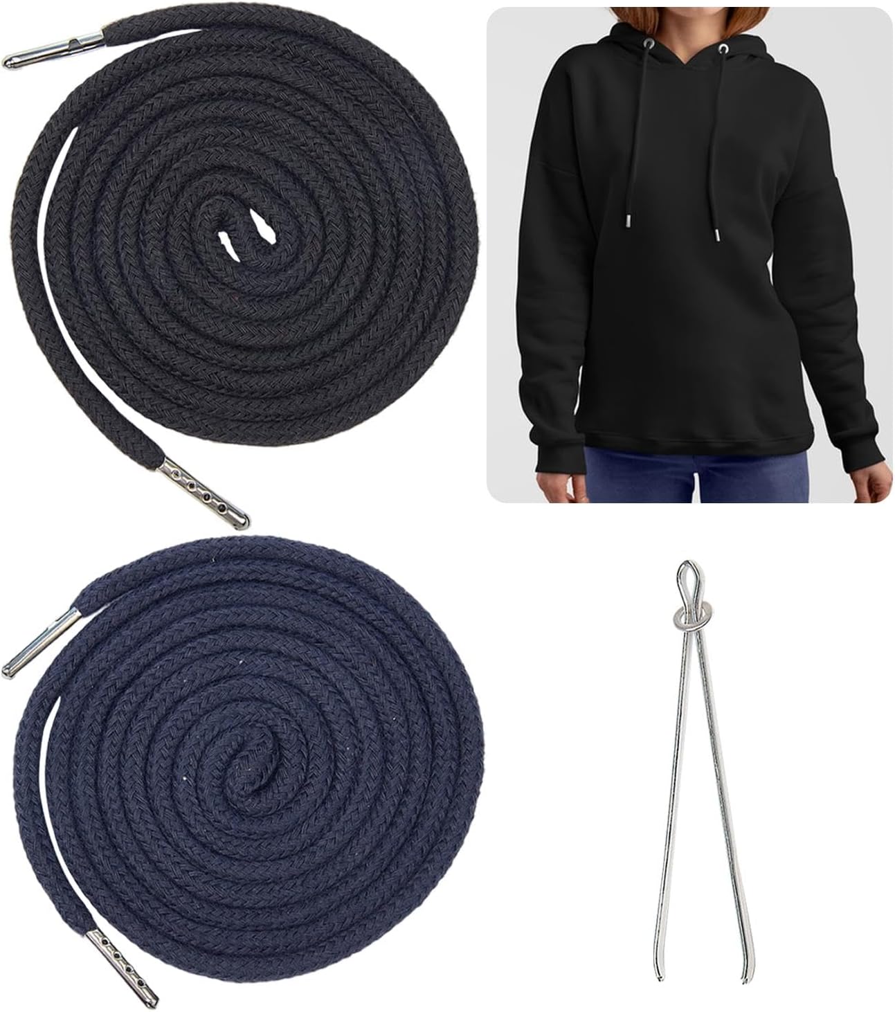 Violotoris 2 PCS Drawstring Cord,Sweatshirt Hood Drawstring,Replacement ...