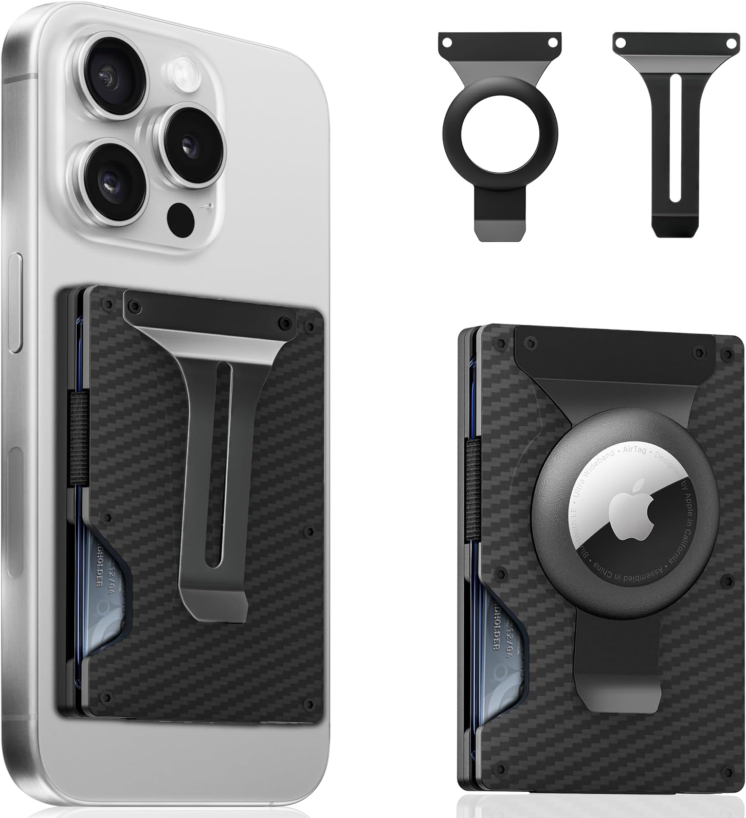 BESSIO Magnetic Phone Wallet with Apple MagSafe - Metal Card Holder with AirTag Holder, Rfid ...