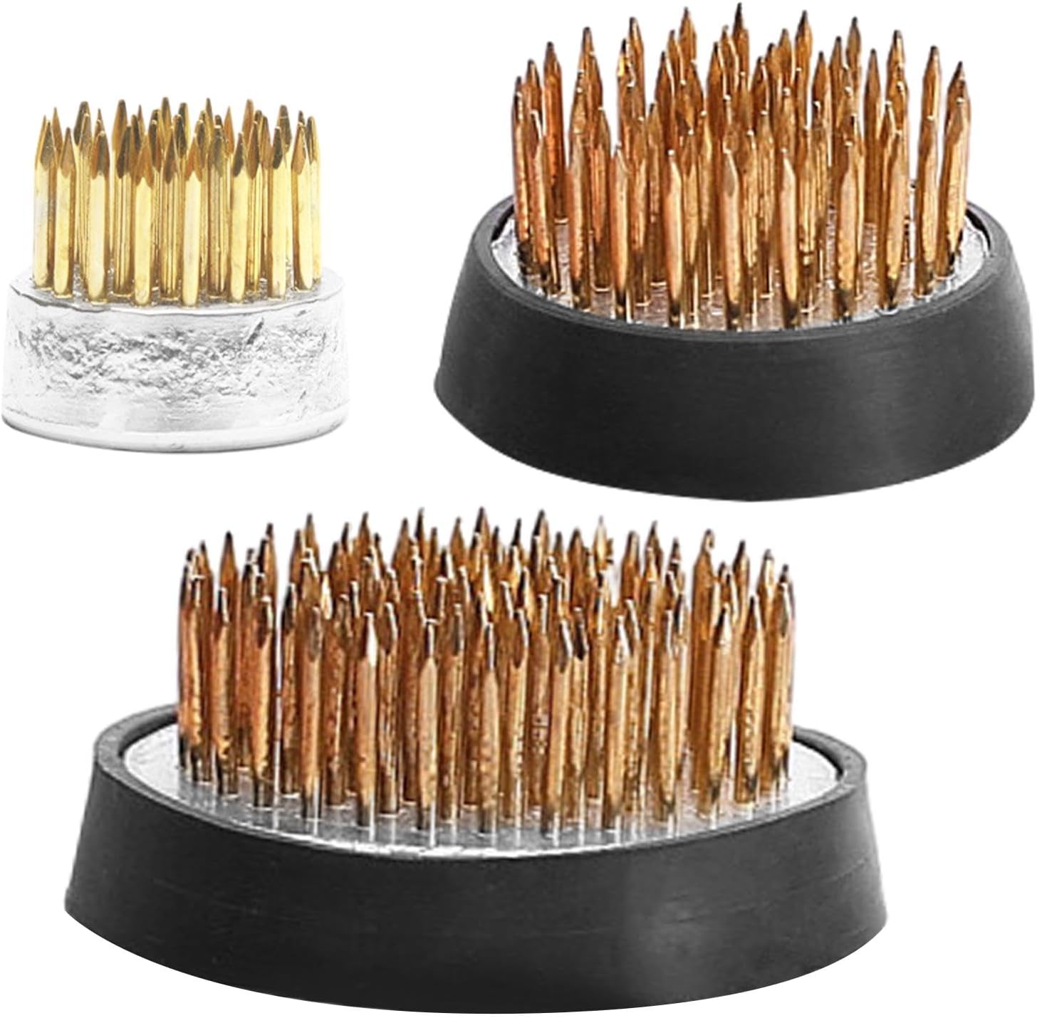 Flower Frogs-3PCS Brass Floral Frogs Vase,Round Metal Floral Arranger Pin Flower Holder Ikebana ...