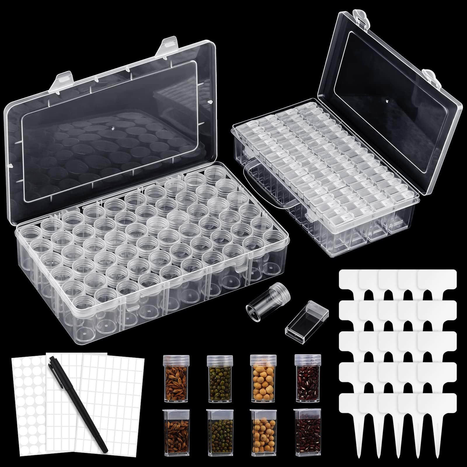 Amazon.com: Kathfly 124 Slots Plastic Seed Storage Organizer Box ...