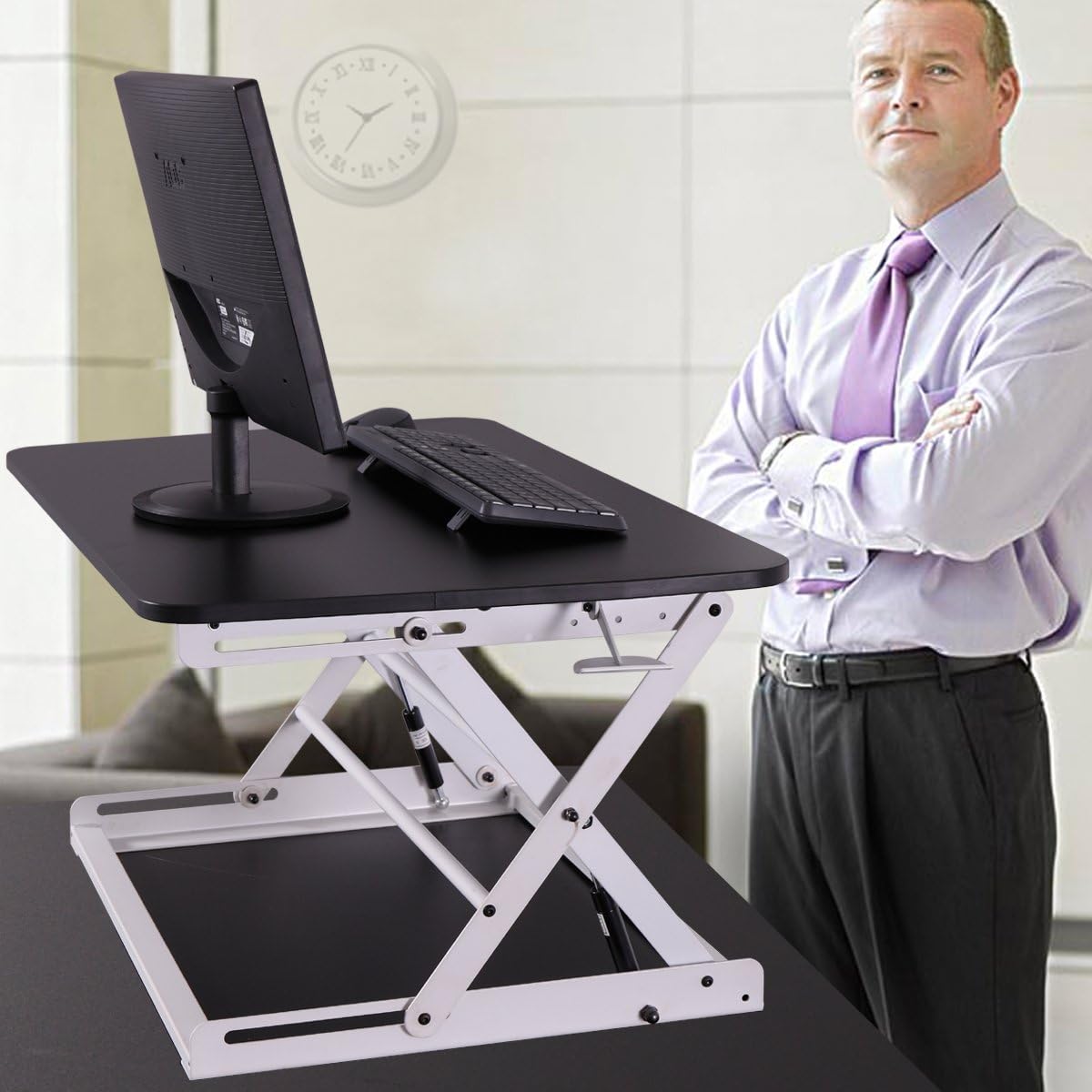 Amazon.com: JAXPETY 32''/35" Wide Platform Height Adjustable Standing ...