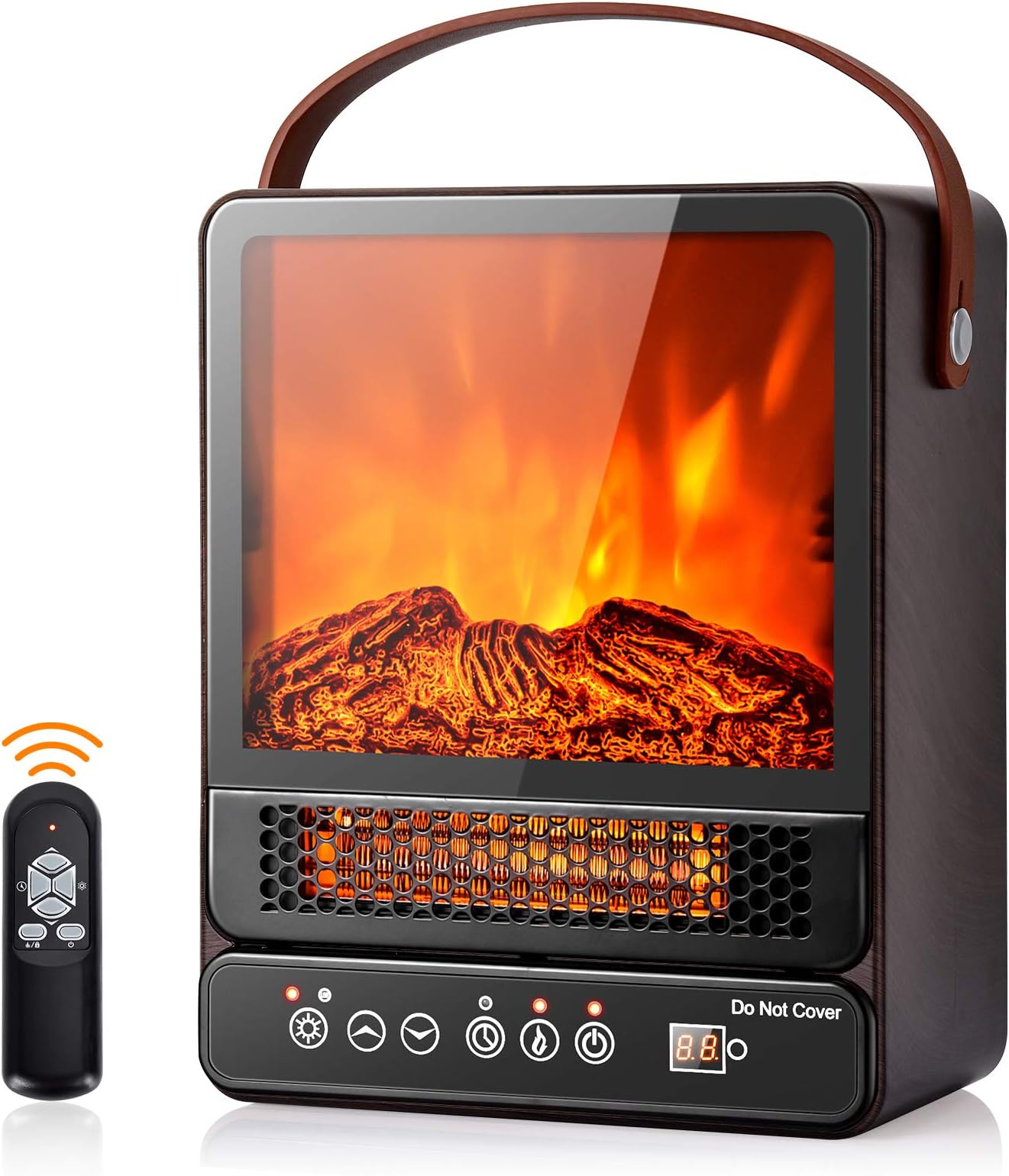 Amazon.com: Tangkula Electric Fireplace Heater, 750W Mini Wooden ...