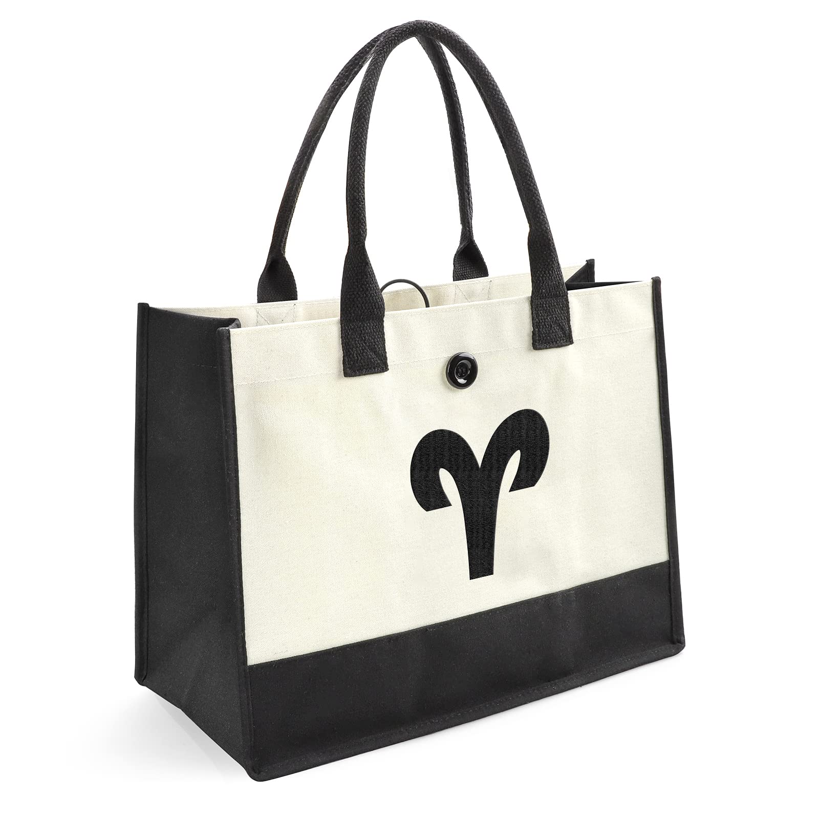 Snapklik.com : YOOFAN Canvas Tote Bag - Personalized 12 Zodiac Signs Bag