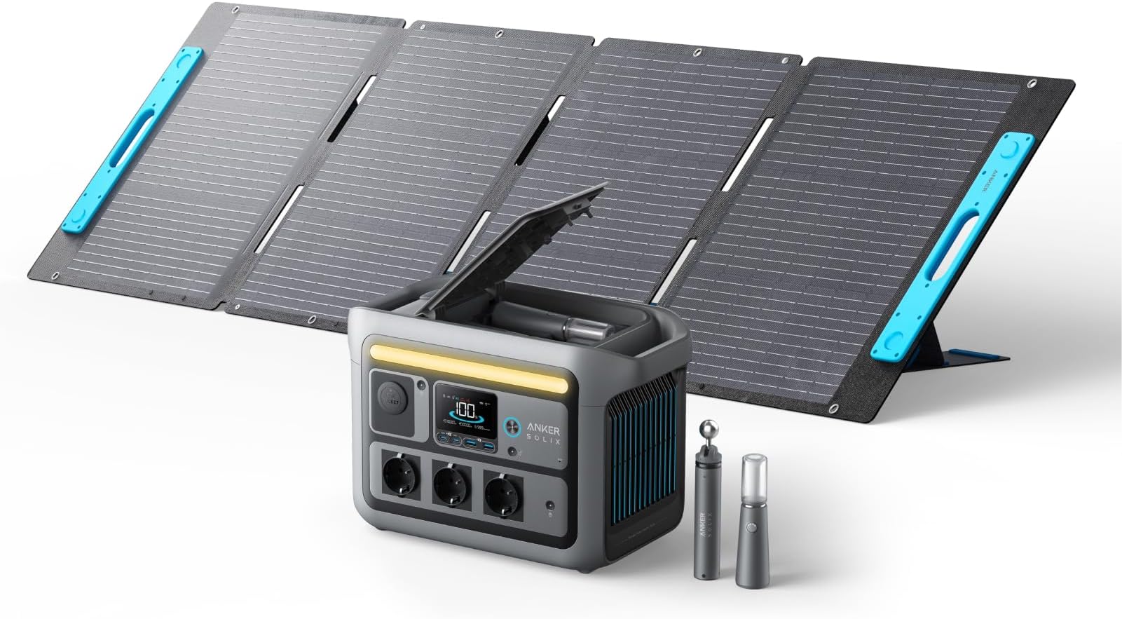 Anker SOLIX C800 Plus Tragbare Powerstation mit 200W Solarpanels, 1200W (1600W Spitzenleistung ...