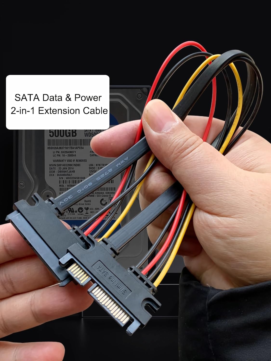 Cable de extensión SATA de alimentación y datos de 22 pines, cable de ...