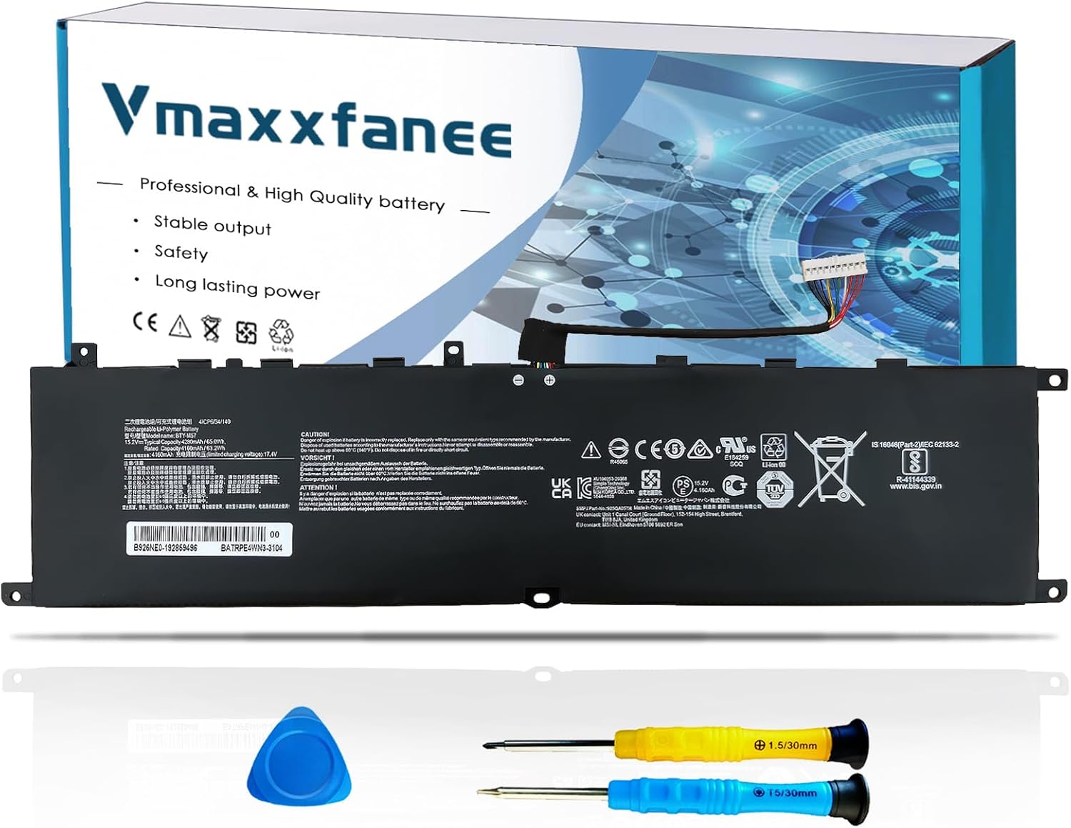Amazon.com: Vmaxxfanee BTY-M57 65Wh Laptop Battery Replacement for MSI ...