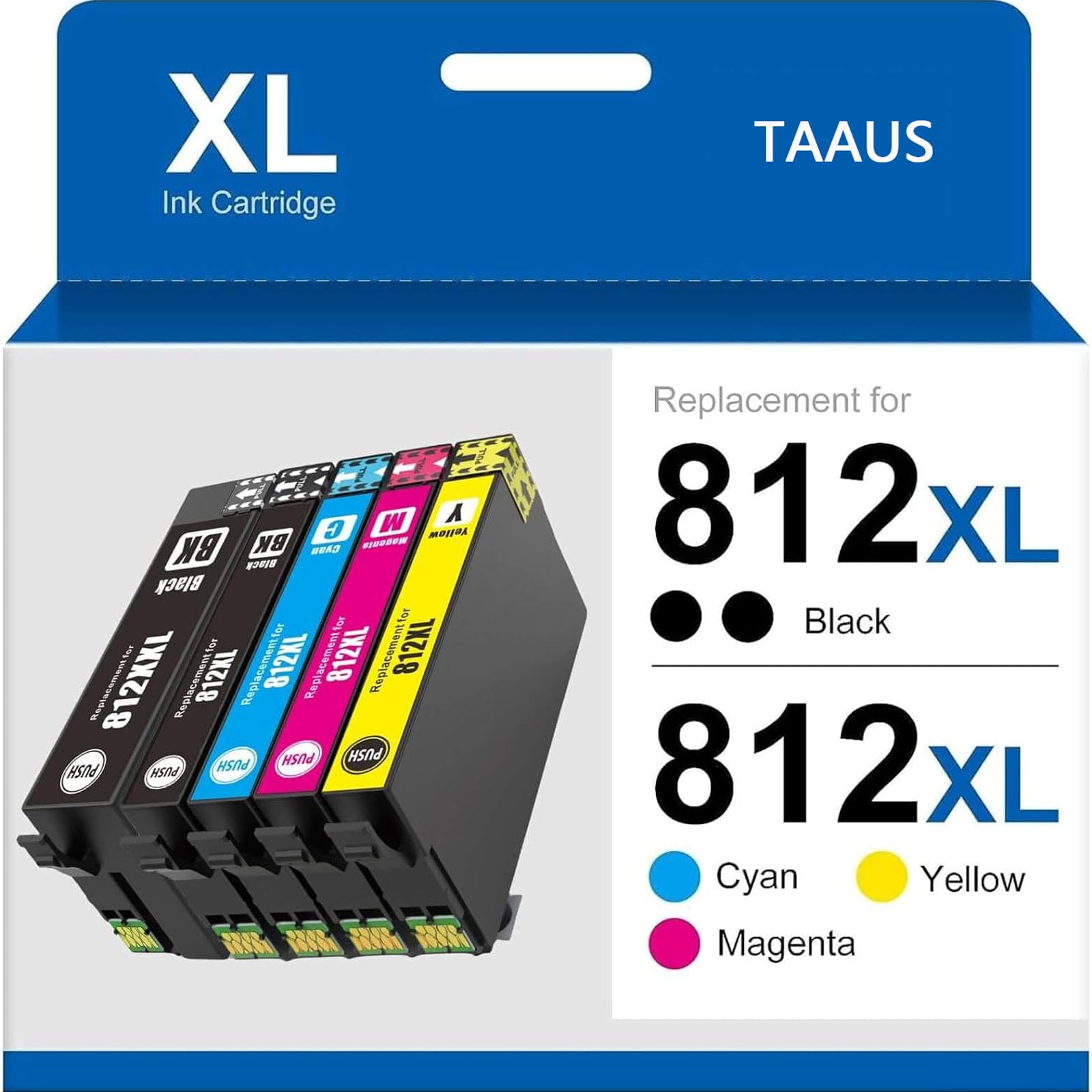 TAAUS 812XL Ink Cartridge for Epson, Compatible T812 XL for Epson ...