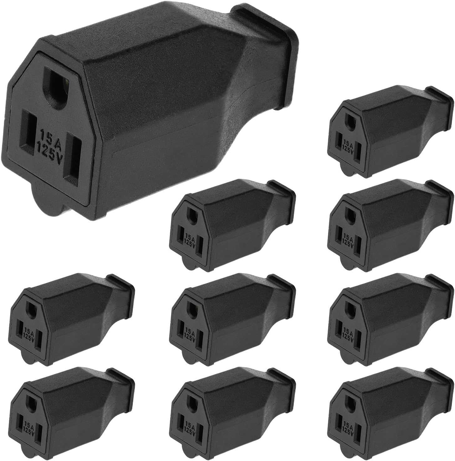 QWORK Extension Cord Plug Replacement – Includes 10 Female Ends, 125V ...