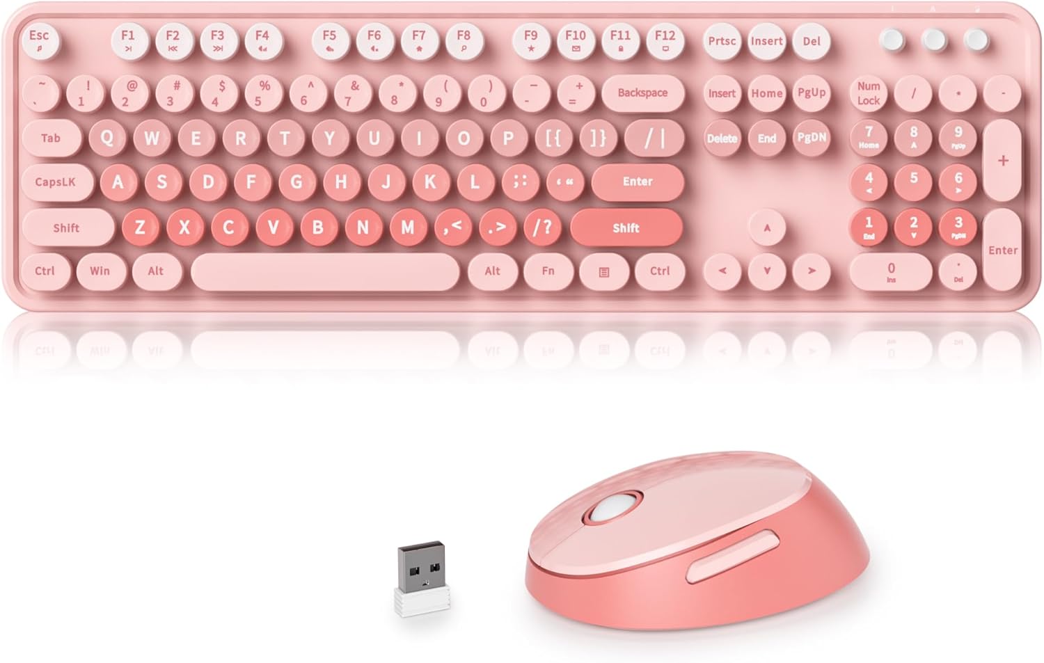 Amazon.com: Ussixchare Pink Gradient Keyboard and Mouse, Cute Wireless ...