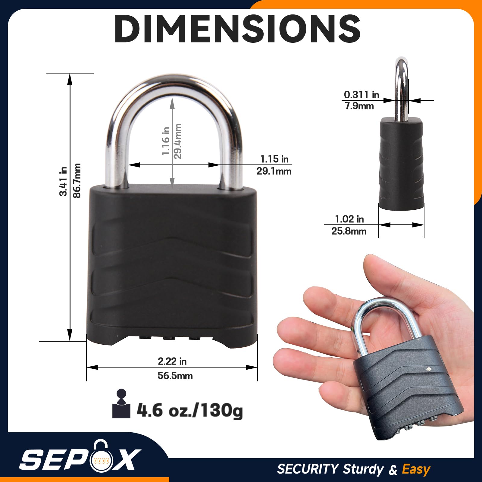 Snapklik.com : 10PCS 2.2" Heavy Duty Weatherproof Combination Padlock ...
