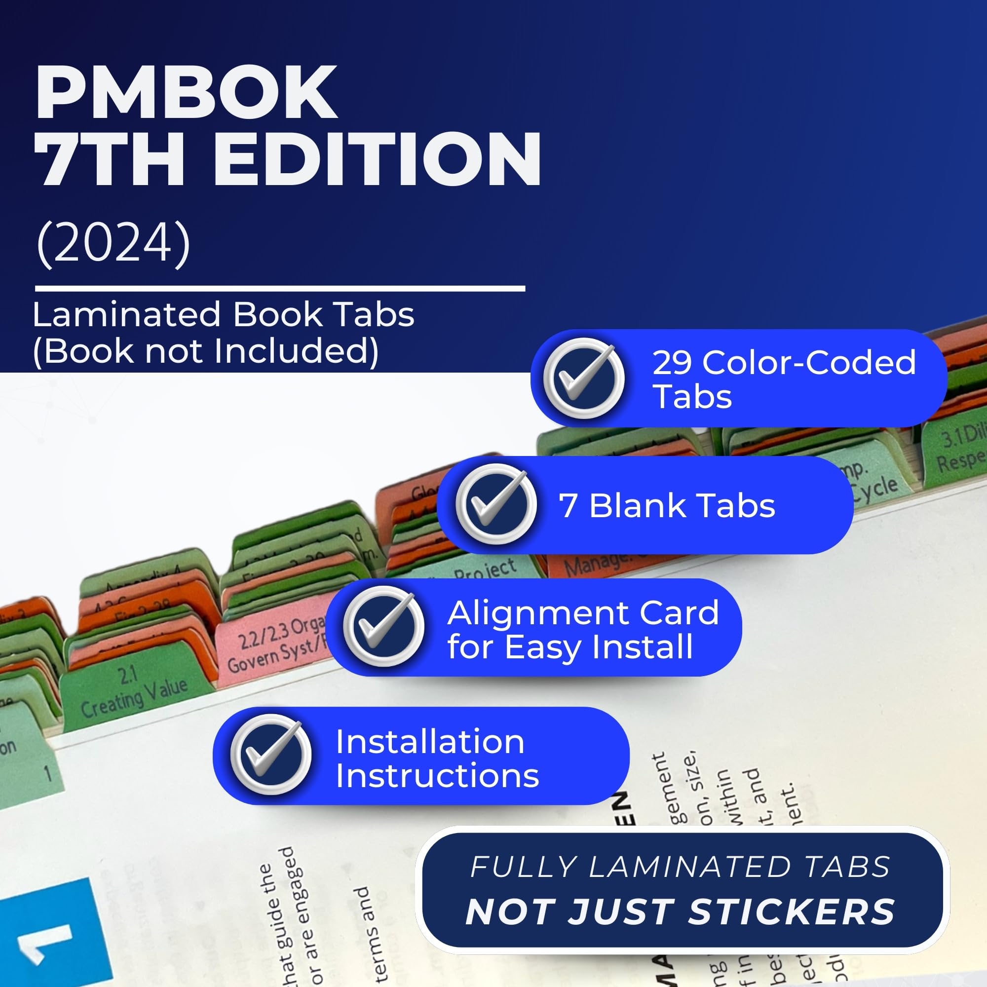 Snapklik.com : Book Tabs For PMBOK 7th Edition 2025. Laminated, Color ...