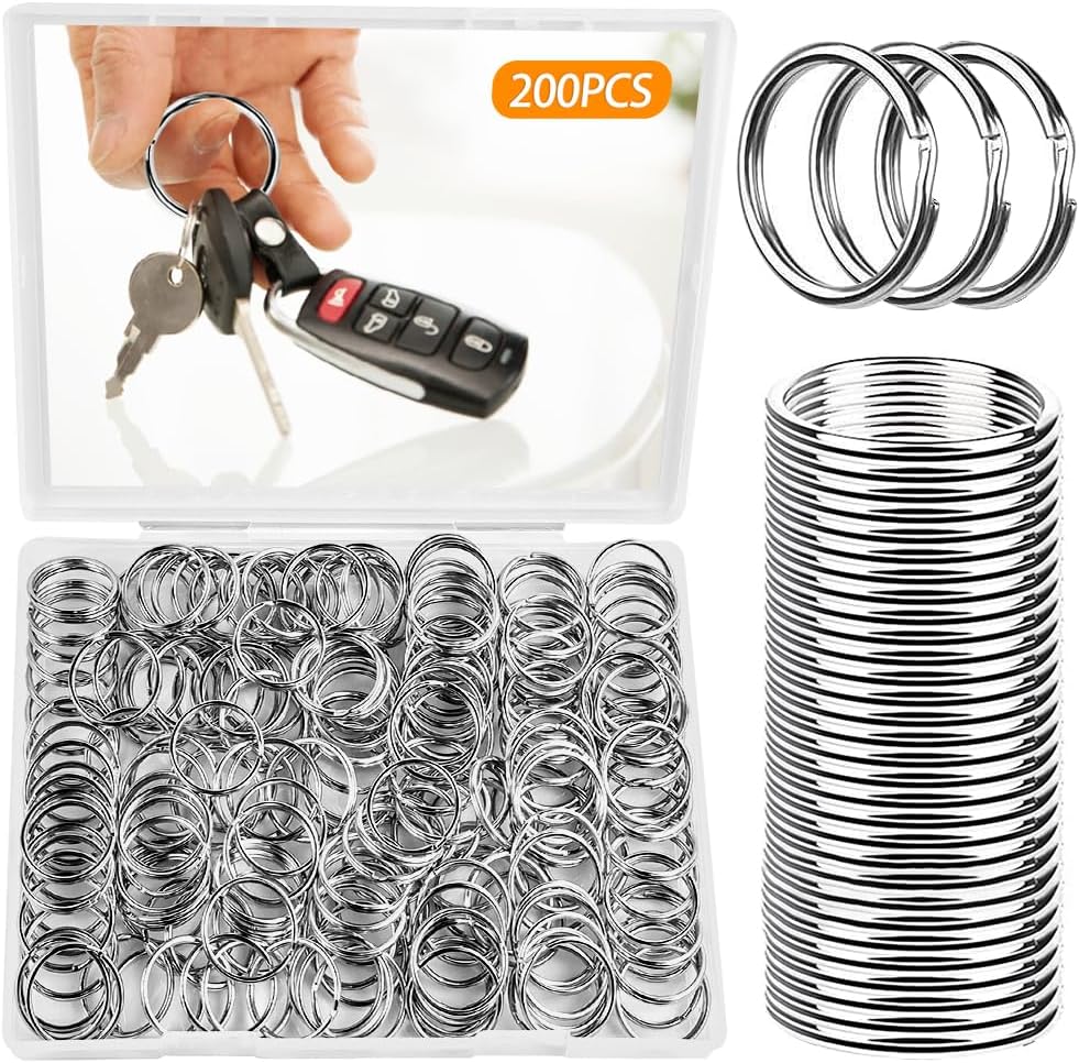 Amazon.com: 200PCS 25mm Split Key Rings Bulk, Key Rings for Keychain ...