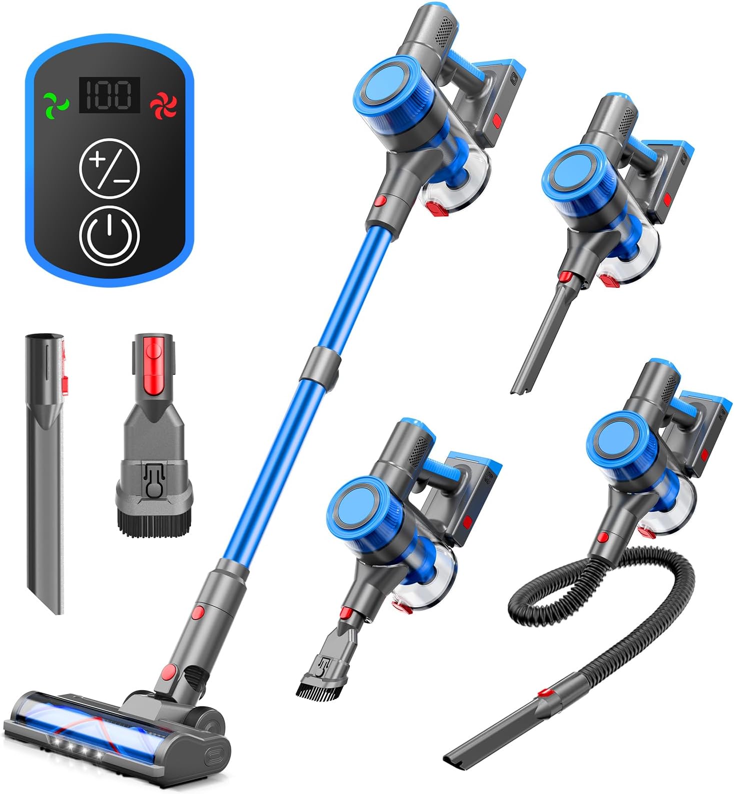 Amazon.com - Cordless Vacuum Cleaner, 45Kpa 550W 60Mins Vacuum Cleaners ...