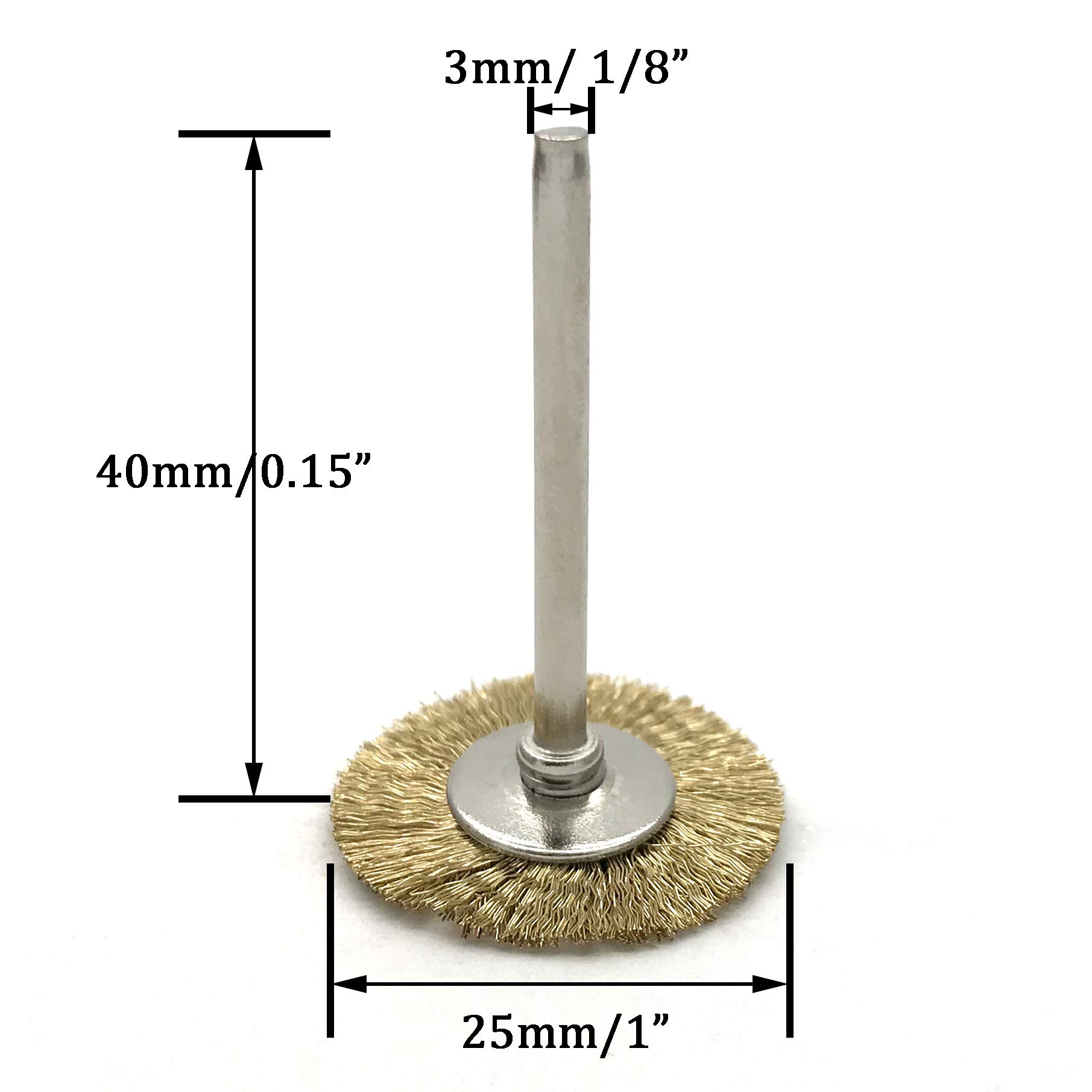 Snapklik.com : Brass Wire Brush Wheel, 1/8 Inch Shank 2 Inch Length ...