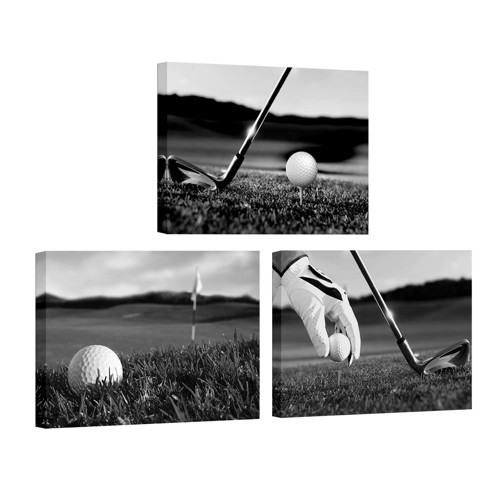 Golf Club And Ball Black And White