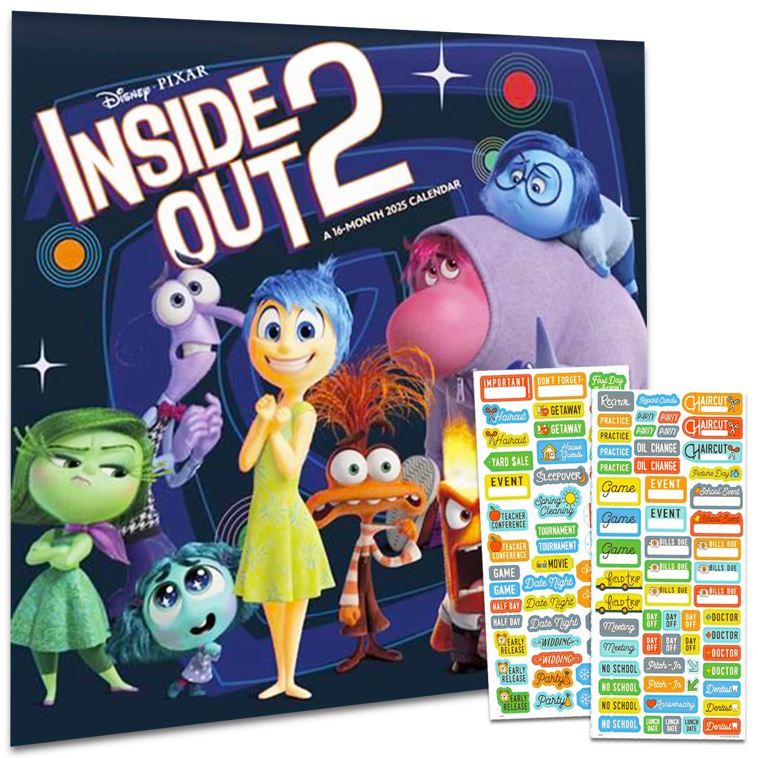 Disney Inside Out Calendar 2025 Deluxe 2025 Inside Out Emotions ...