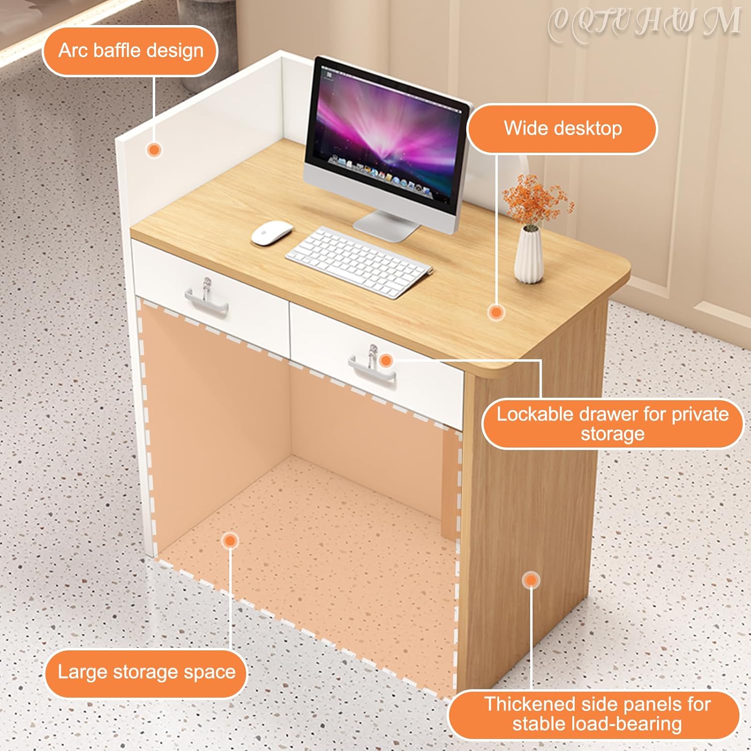 Reception Desk, L-Shap Cashier Front Desk with Australia | Ubuy