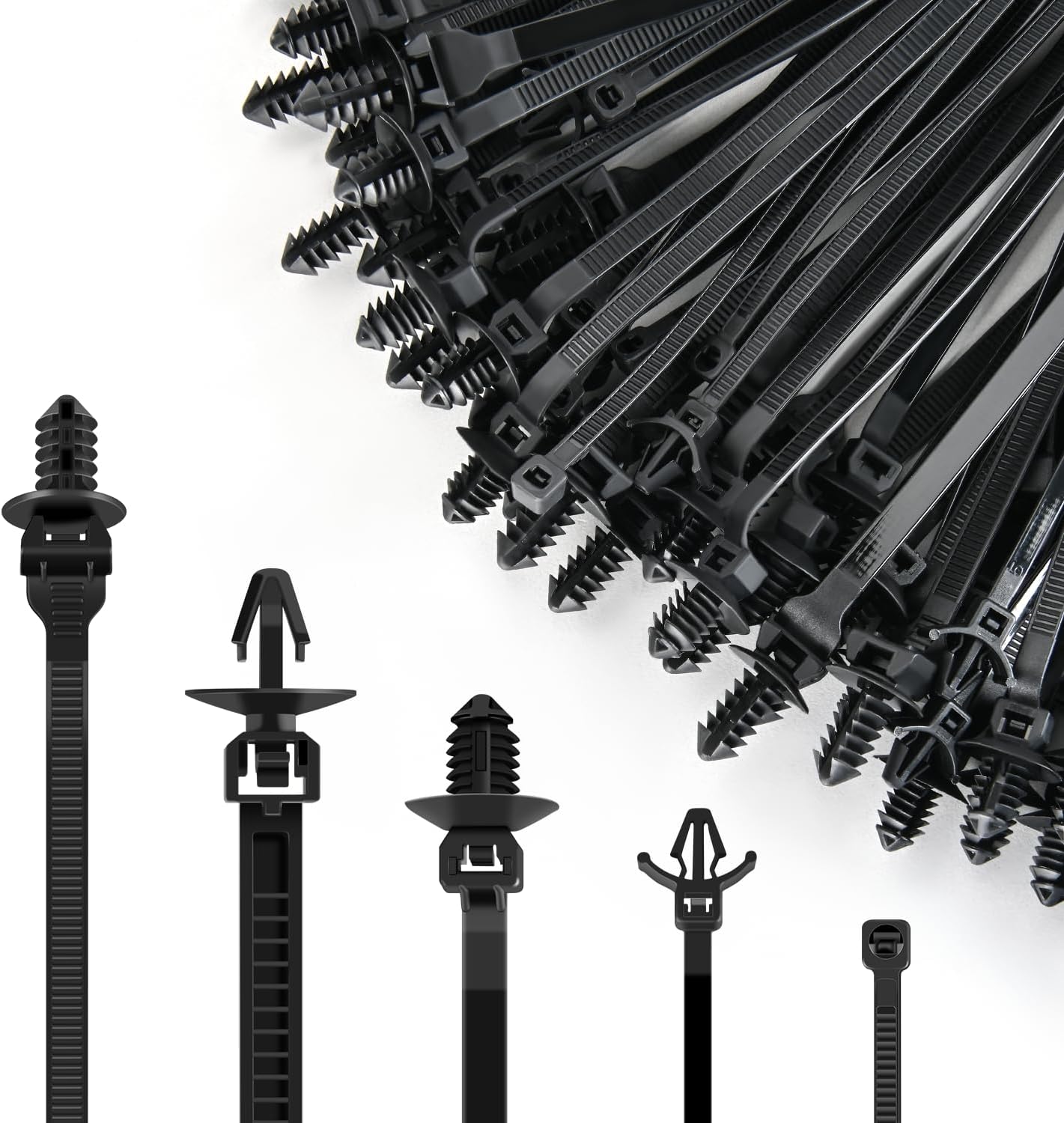 Amazon.com: GOOACC Push Mount Cable Zip Ties Heavy Duty Nylon Push ...