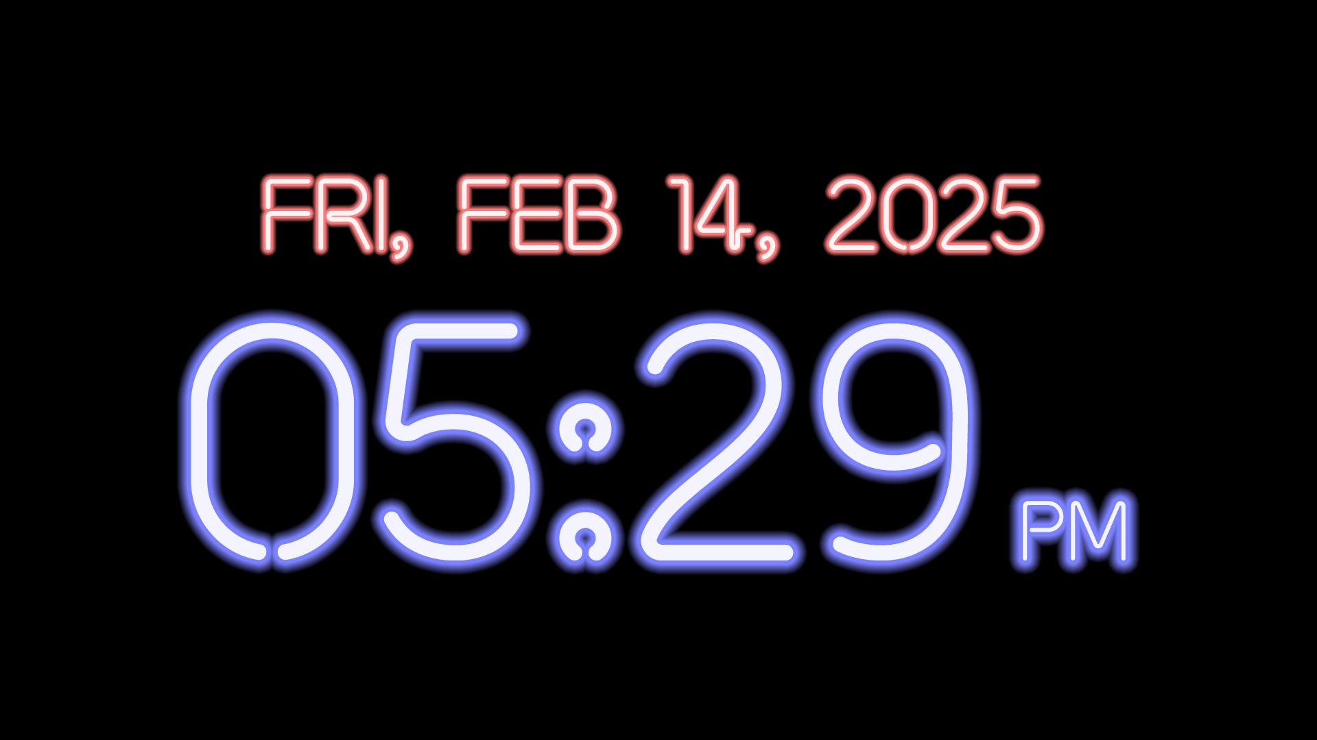 Neon Digital Clock: Glow Neon Clock, Standby Screensaver, Always On ...