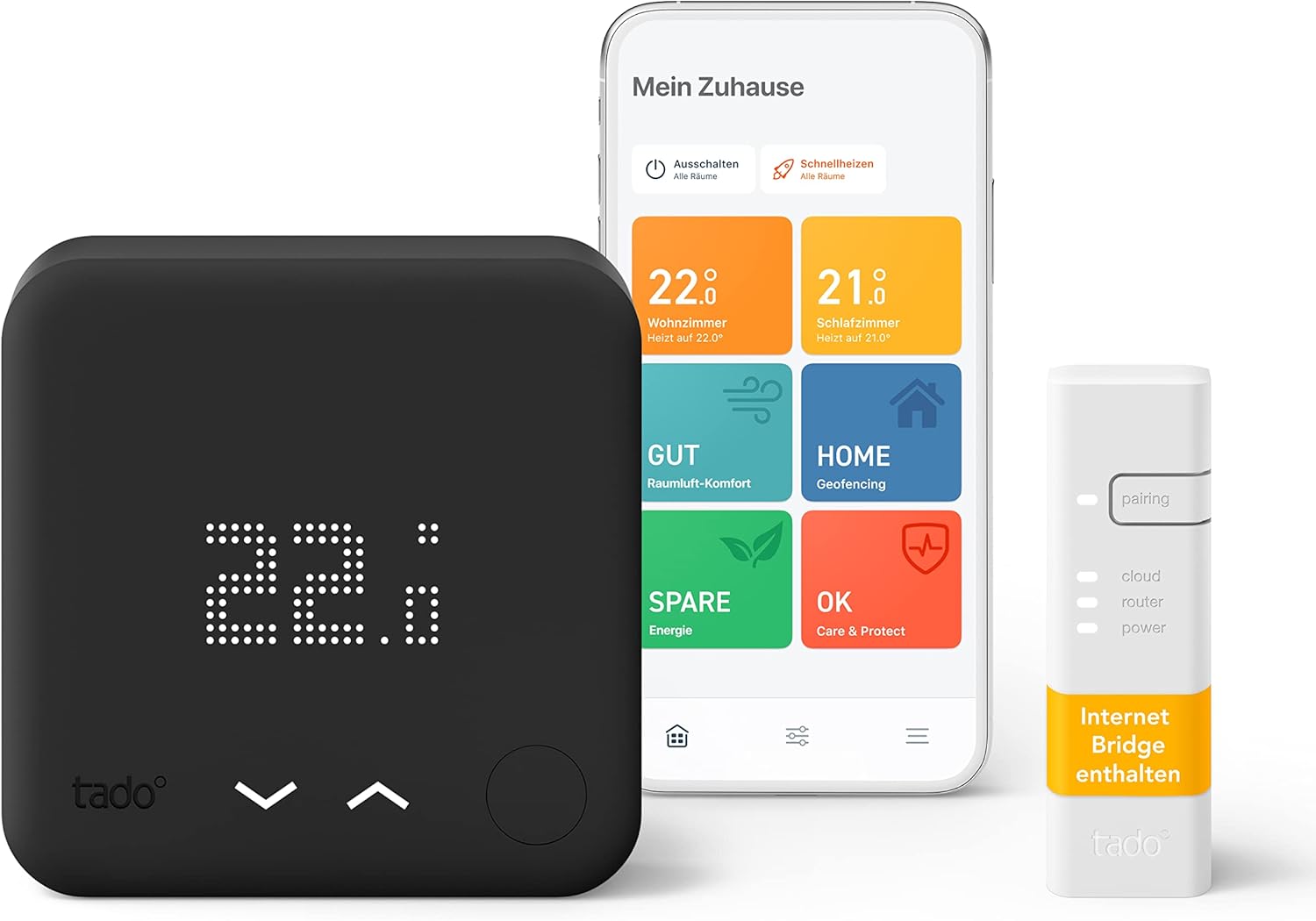 tado ° Smart Home Thermostaat (bedraad), Wifi Starter Kit V3+, Black ...