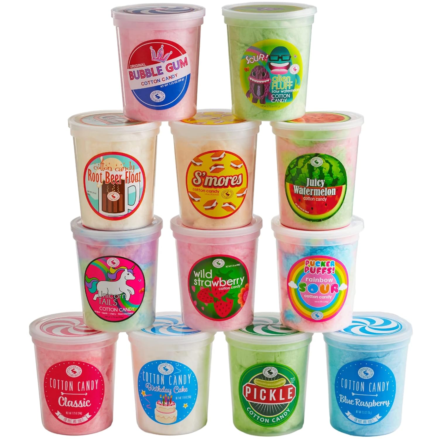 Amazon.com : Dandy Dozen (set of 12) Assorted Cotton Candy Flavors ...