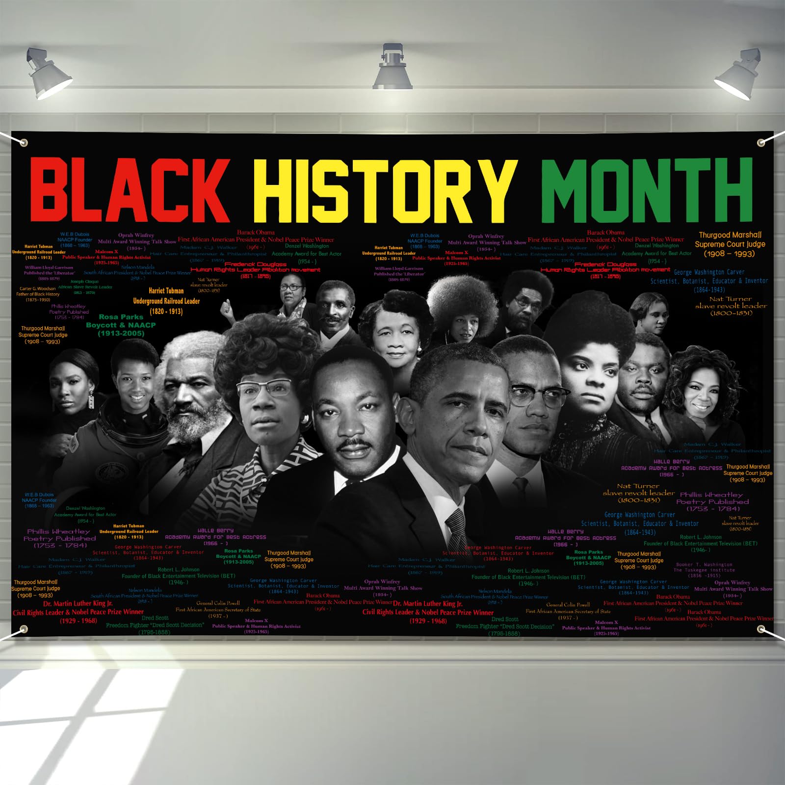 Amazon.com: Arosche Black History Month Banner 72" x 48" Decorations ...