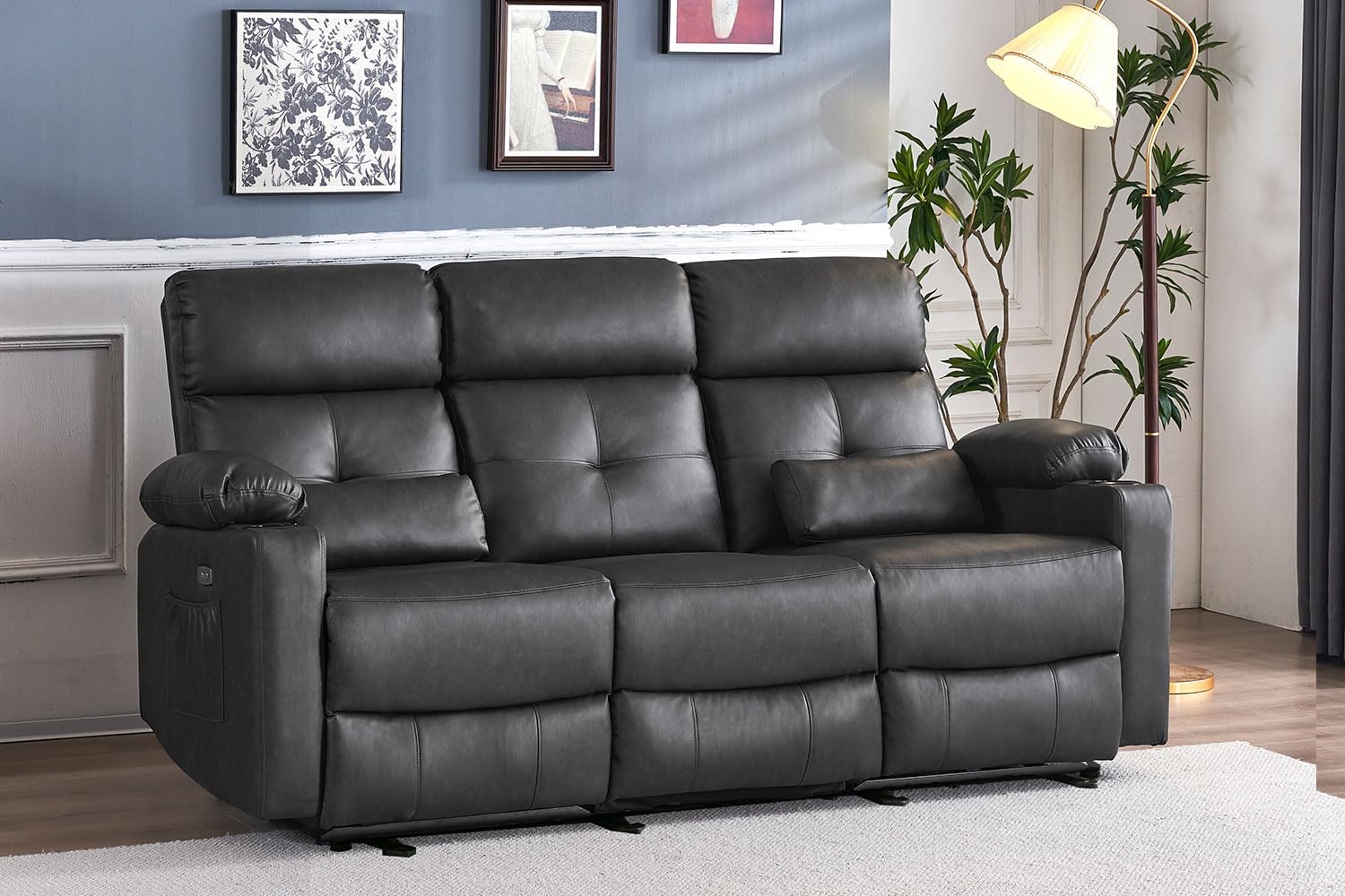 Amazon.com: FURNIMAT Recliner Sofa Set with 3+1 Pieces in Living Room ...