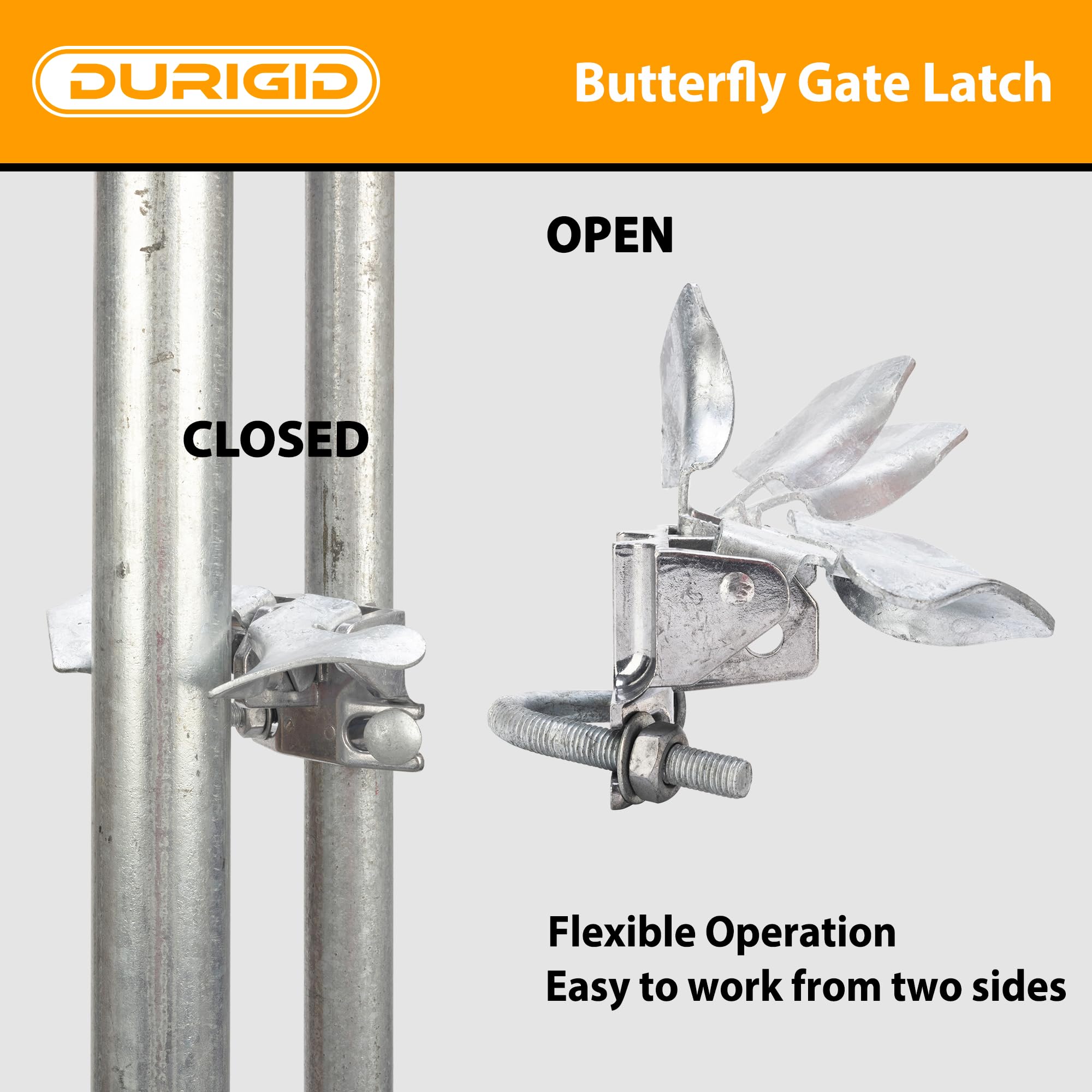Snapklik.com : Butterfly Gate Latch Heavy Duty, Galvanized Finish, Used ...