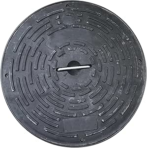 Black Manhole Cover and Frame, PE Plastic Septic Tank Lid with Handle ...