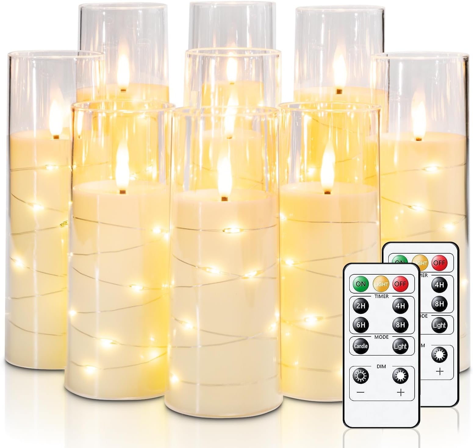 Amazon.com: Raycare Flameless LED Candles with Embedded Star String, 9 ...