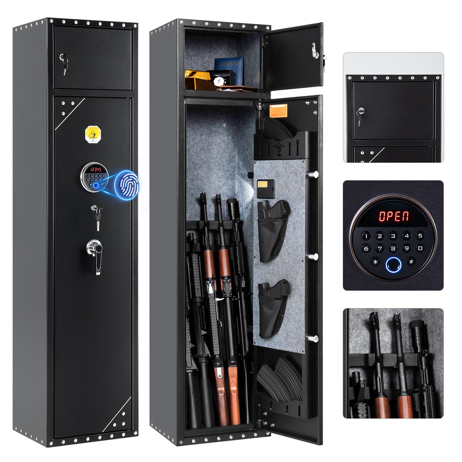 Amazon.com: BlackSmith 6 Biometric Gun Safe Rifle 0.1s Quick Access Gun ...
