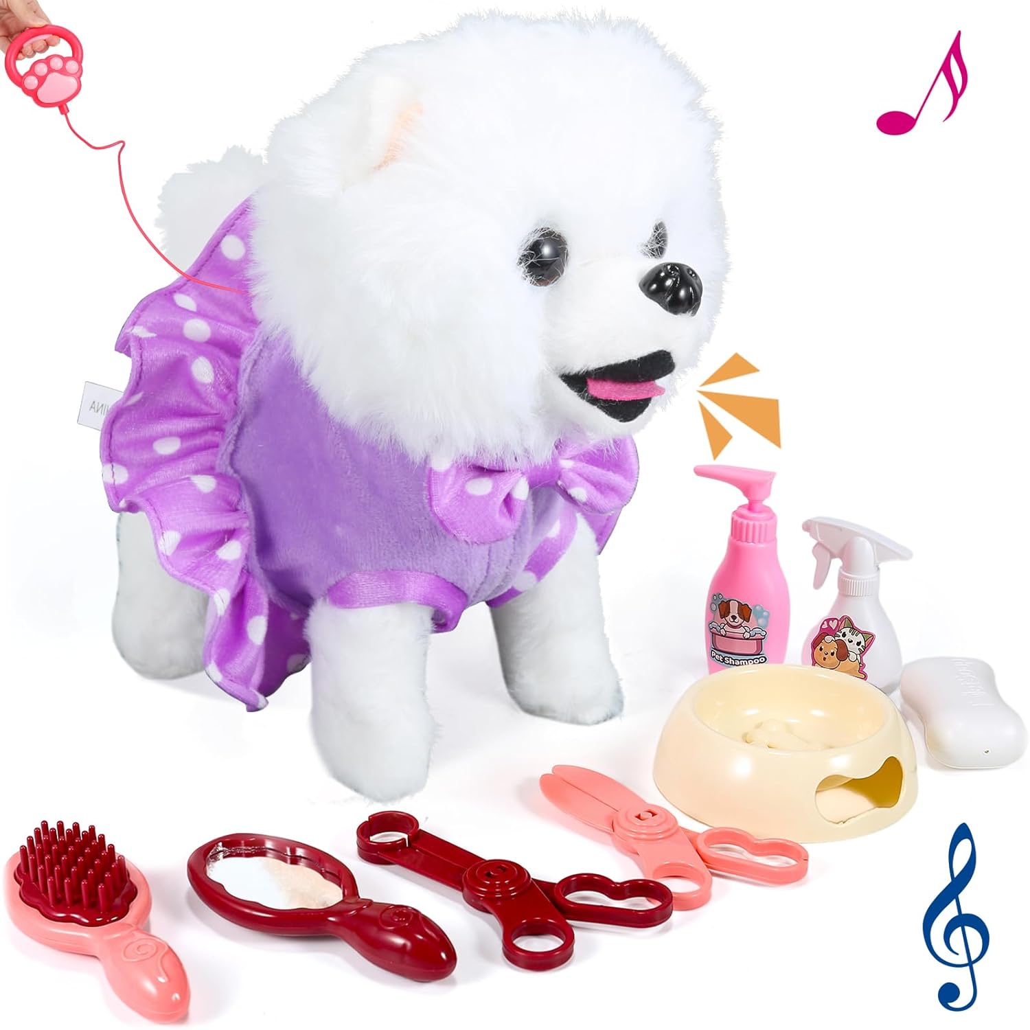 Amazon.com: GOBRILLFUN Interactive Walking Plush Puppy Toy Dog with ...