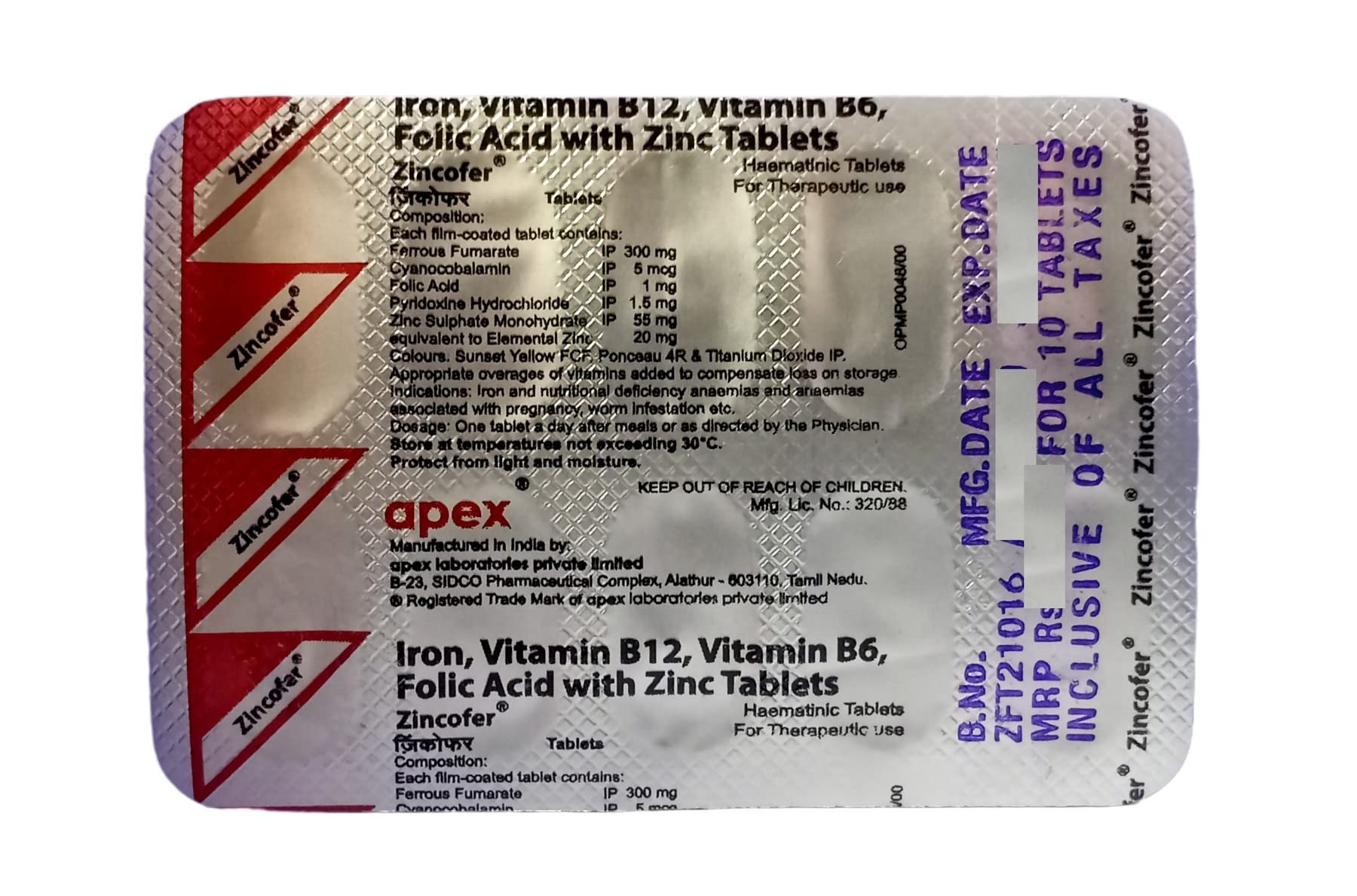 Zincofer Strip Of 10 Tablets | Desertcart INDIA