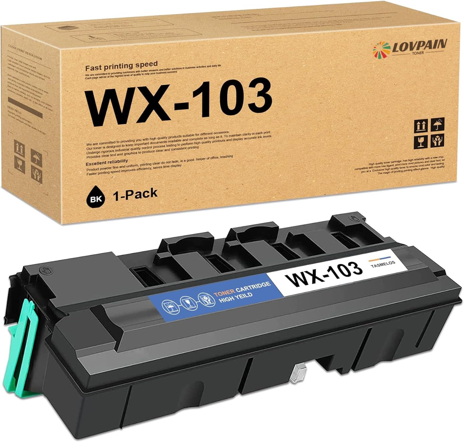 Amazon.com: WX-103 WX103 Black Waste Toner 1 Pack Compatible ...