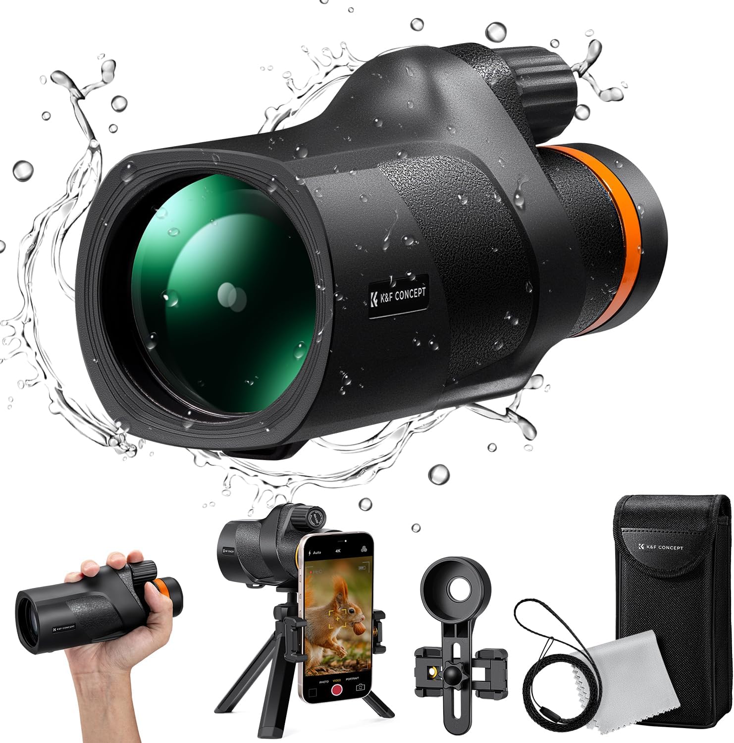 Amazon.com : 80x100 High Power Monocular Telescope with Smartphone ...
