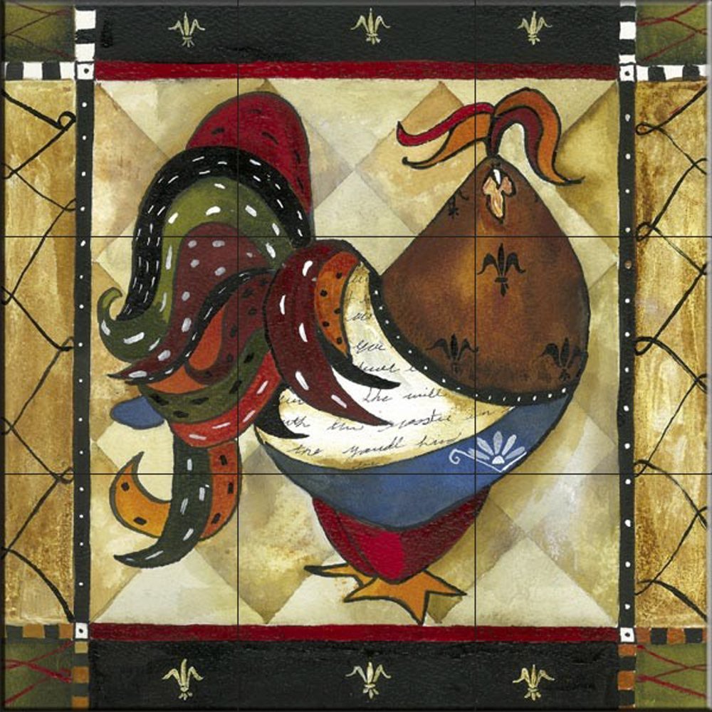 Ceramic Backsplash Tile Mural Rooster Hen Chicken Kitchen/Bathroom ...
