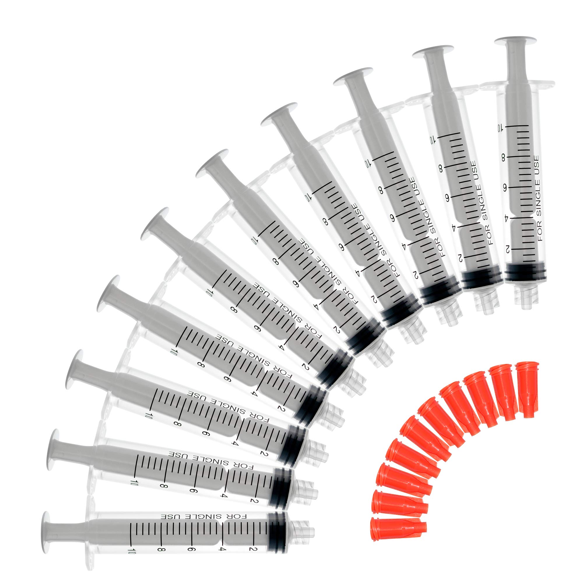 Buy 100pack 10ml luer Lock Syringe and Syringe Cap. Plastic Syringe ...