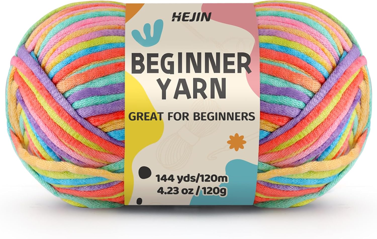 Amazon.com: 120g Candy Color Yarn for Crocheting and Knitting; Rainbow ...