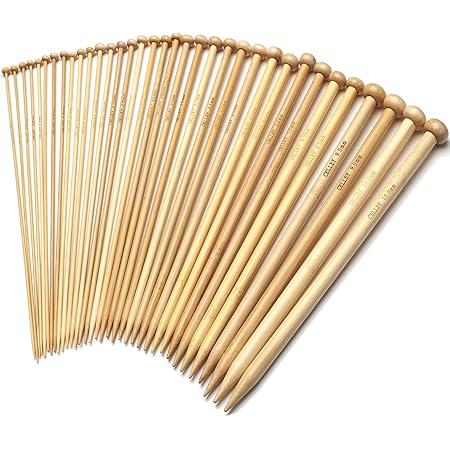 Amazon.com: LIHAO 36 PCS Bamboo Knitting Needles Set (18 Sizes From 2 ...