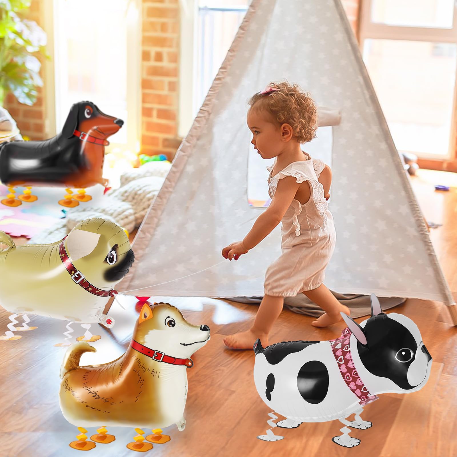 Snapklik.com : 6 Pcs Walking Dog Balloons For Kids,Animal Birthday ...