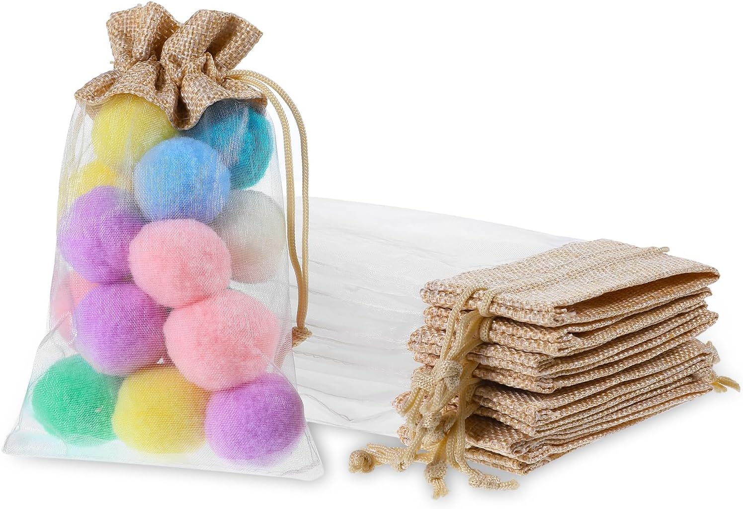 Amazon.com: Yuomeaz 10 Pcs Premium Burlap Gift Bags with Drawstring, 6 ...