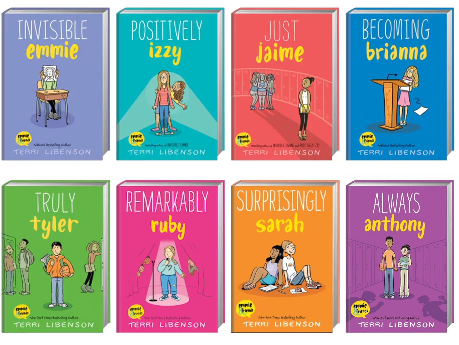 Emmie & Friends Series 8 Books Set - Invisible Emmie, Positively Izzy, Just Jaime, Becoming ...