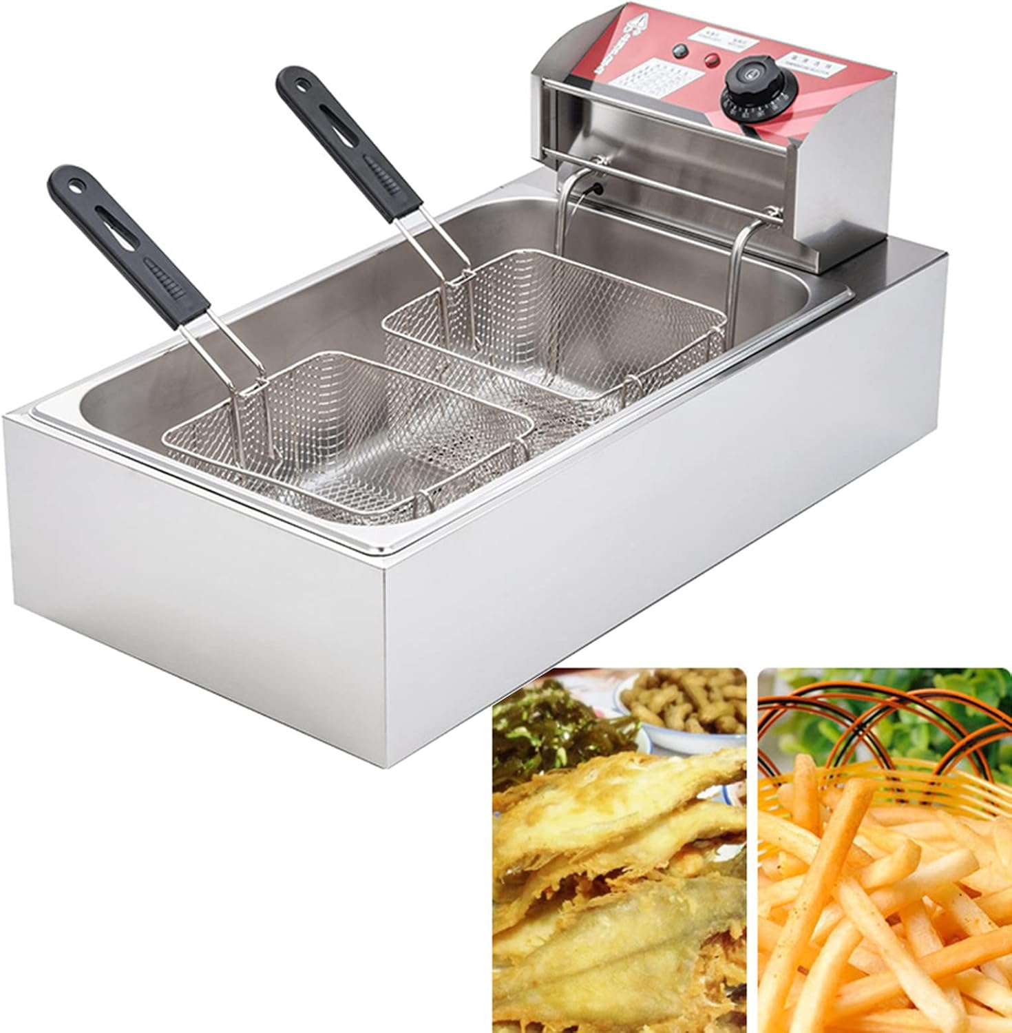 Amazon.com : Niczu 12 Liters Stainless Steel Commercial Deep Fryer ...