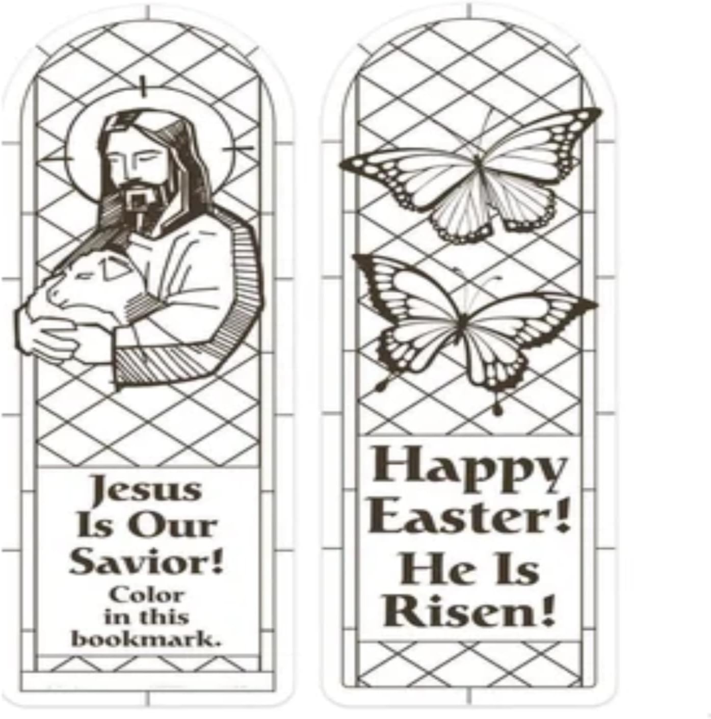 Amazon.com: Jumbo 8" He Is Risen Premium Easter Coloring Bookmarks for ...